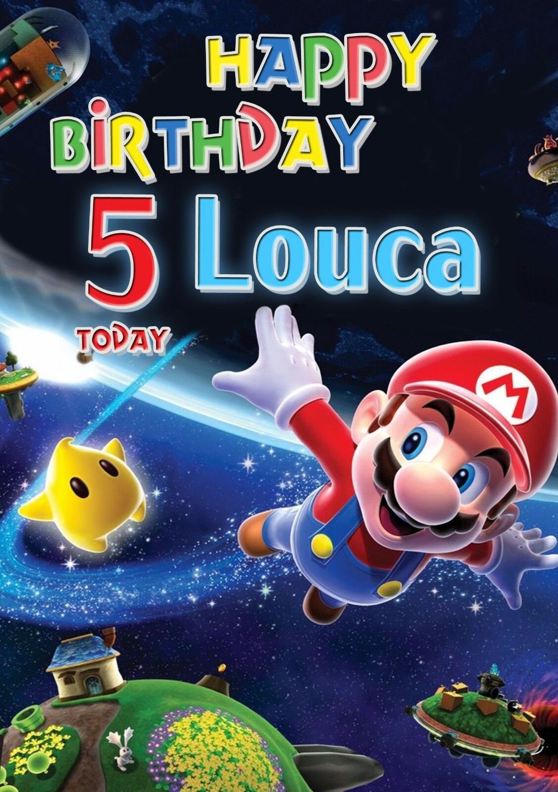 SUPER MARIO BROS **personalised Birthday Card** - Etsy UK