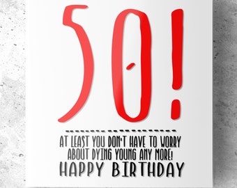 Rude 50th Birthday Card for Men | Etsy UK