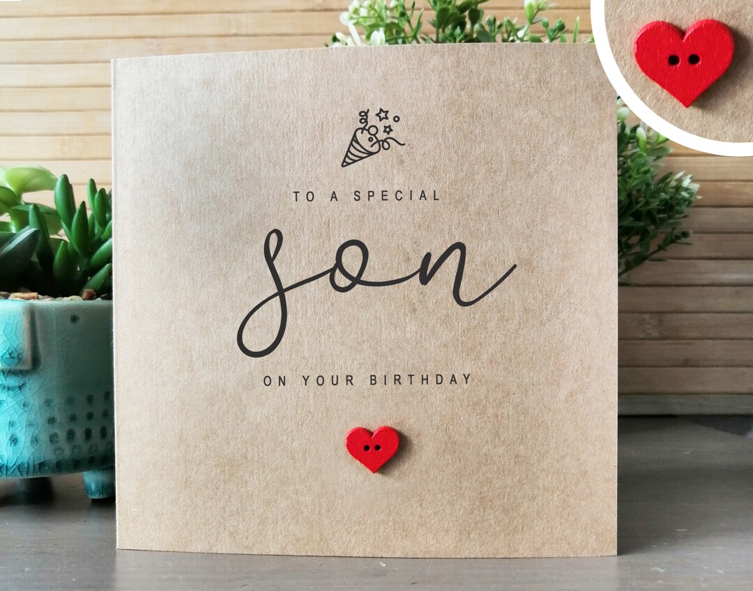 Special Son Birthday Card, Birthday Card for Special Son, Personalised ...