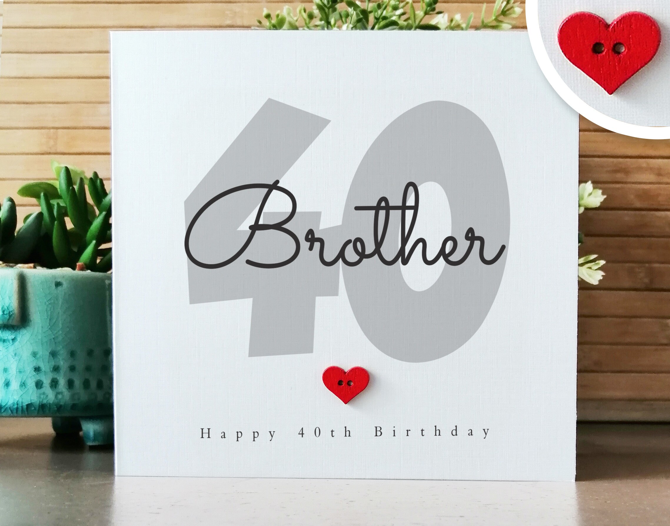 Brother 40th Birthday Card Handmade 40th Birthday Card for | Etsy