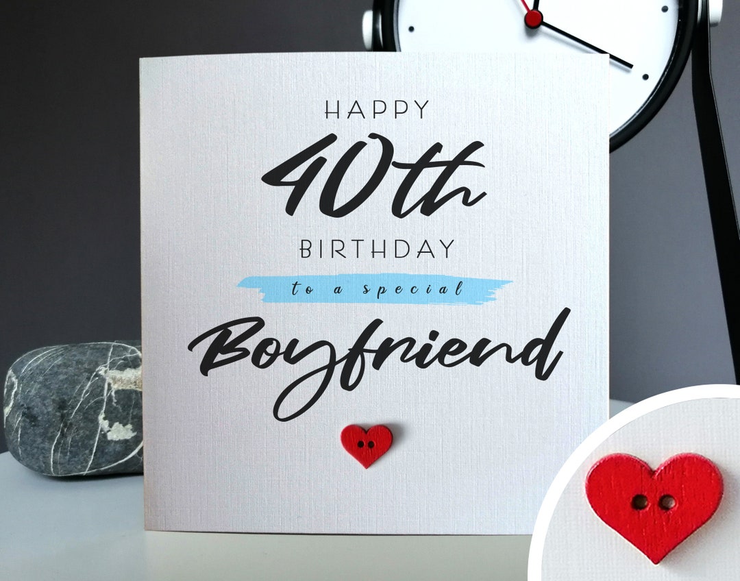 Boyfriend 40th Birthday Card, Handmade Personalised 40th Birthday Card ...