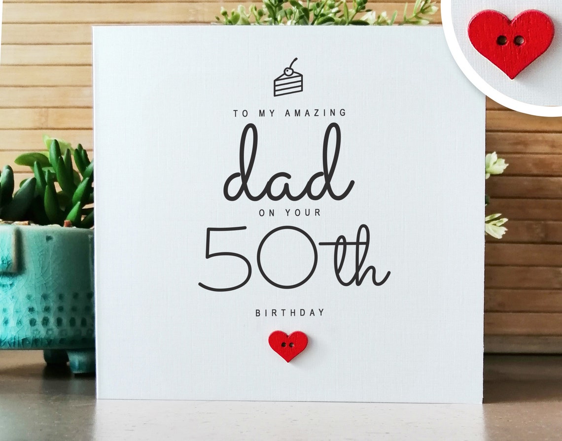 Dad 50th Birthday Card Handmade 50th Birthday Card for Daddy - Etsy UK
