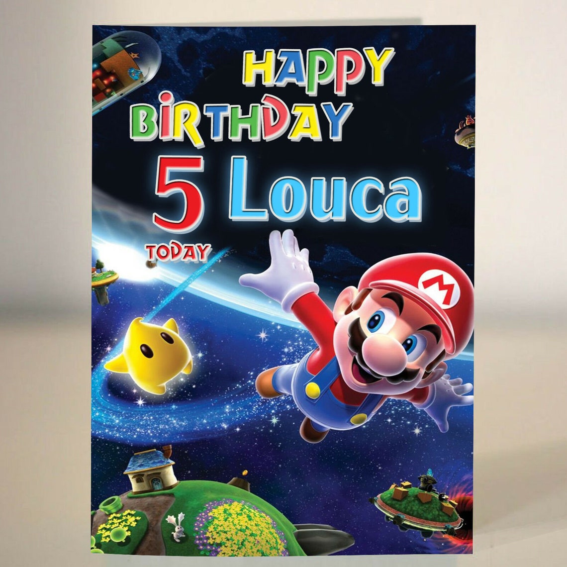 SUPER MARIO BROS personalised Birthday Card - Etsy UK