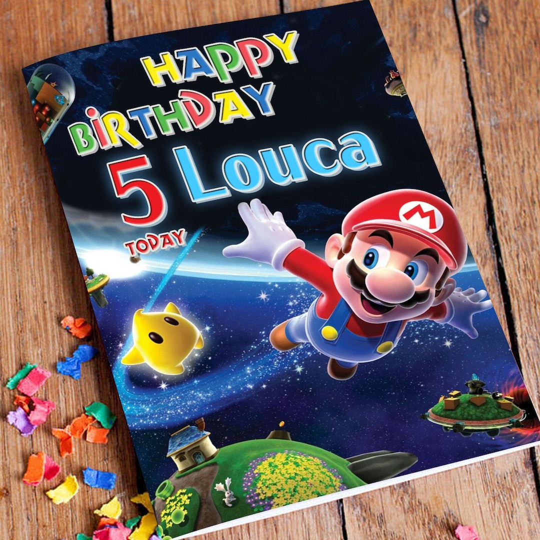 SUPER MARIO BROS **personalised Birthday Card** - Etsy