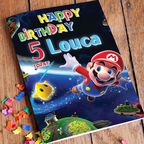 SUPER MARIO BROS personalised Birthday Card | Etsy UK