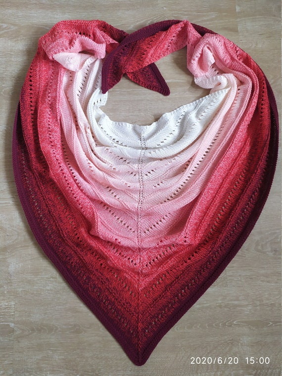 Triangle Shawl Hand Knit Triangle Scarf Wrap Shawl Bohemian | Etsy