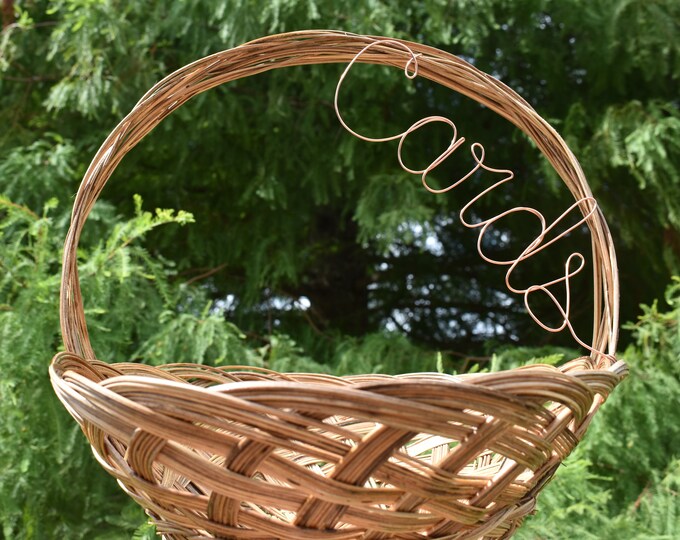 Customizable Wedding Card Basket - Real Copper Wire - Greenery or ...