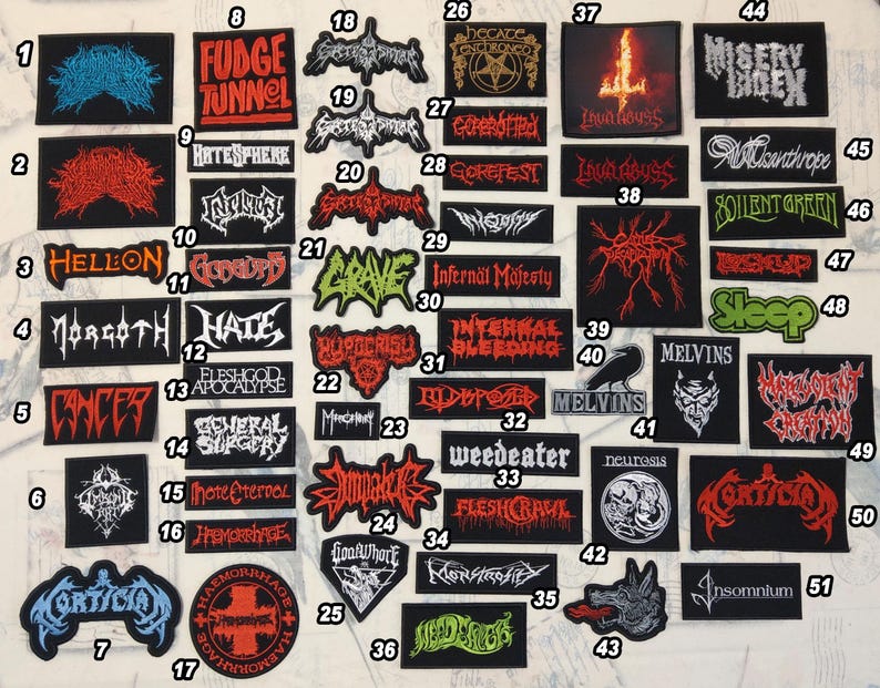 Various Rock & Metal Band Patches Part 04 - Etsy