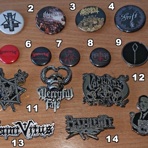 Heavy Death Punk Metal Rock Pinback Button Pins Band Pins Etsy