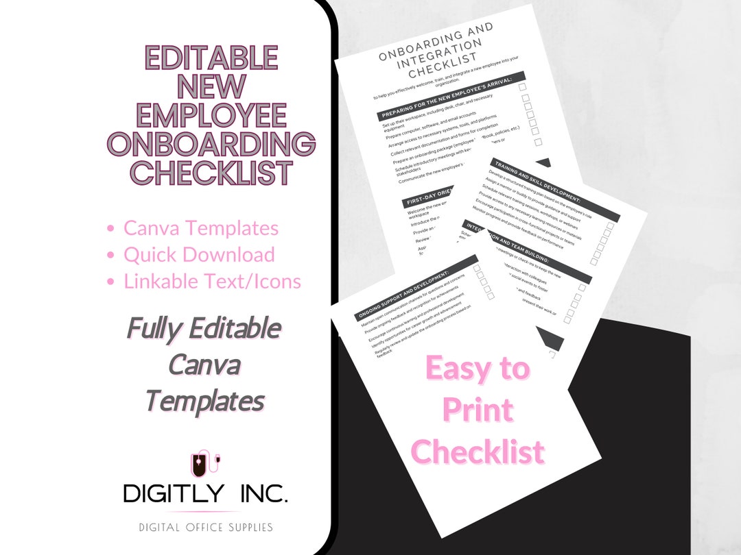 New Employee Onboarding Checklist - Fully Editable - Office Forms ...