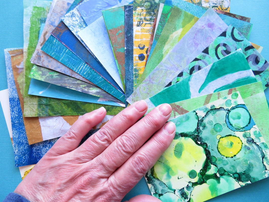Hand Printed and Coloured Collage Papers for Arts and Crafts - Free UK ...