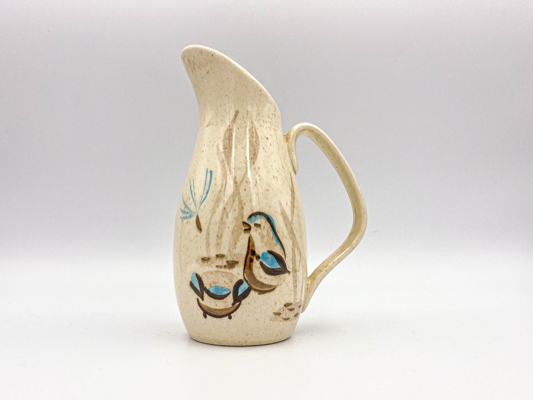 Creamer Red Wing Bob White Vintage Pottery Art Milk Pitcher Vintage Mid ...