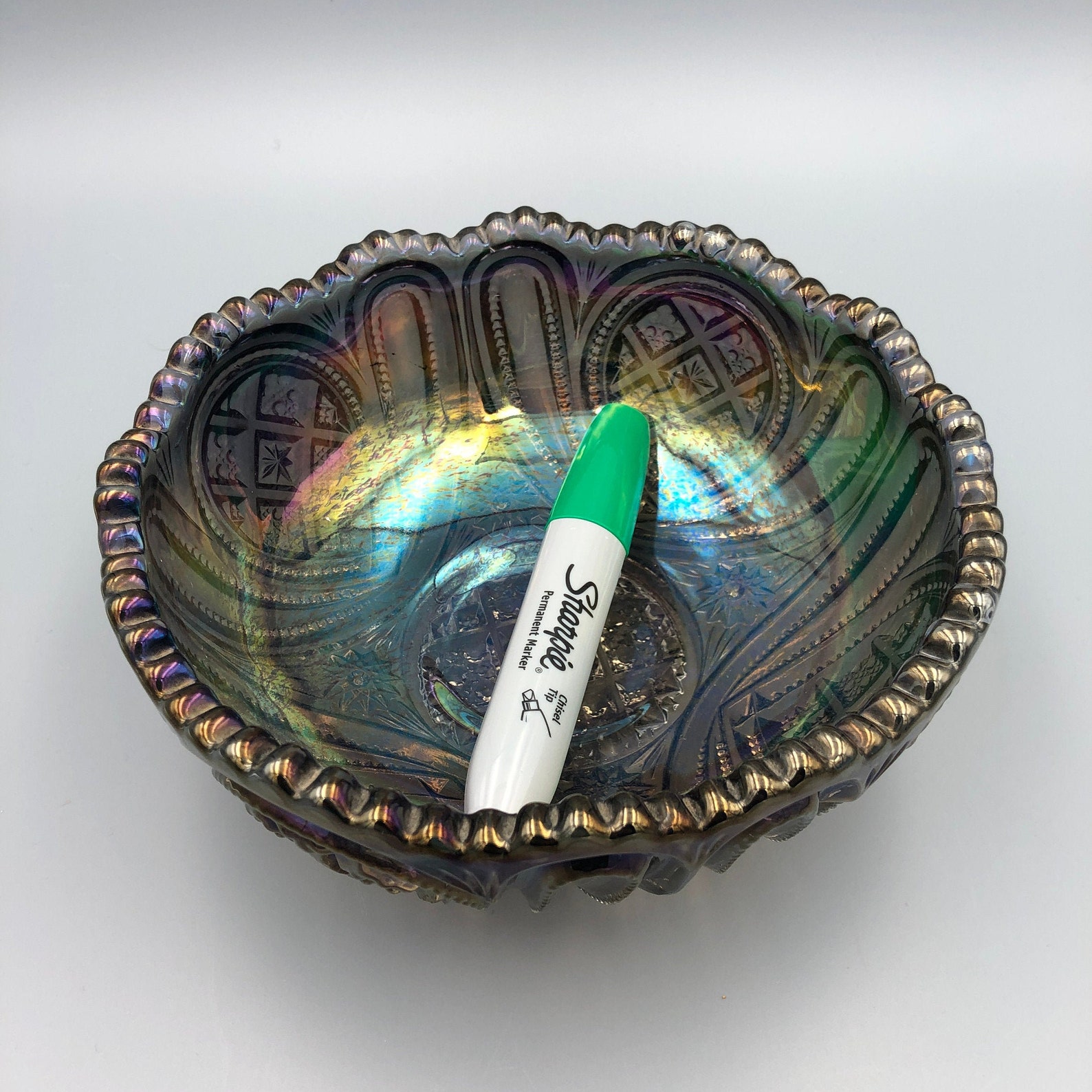 Summit Art Glass Imperial 438 Reproduction Smoke Carnival Etsy