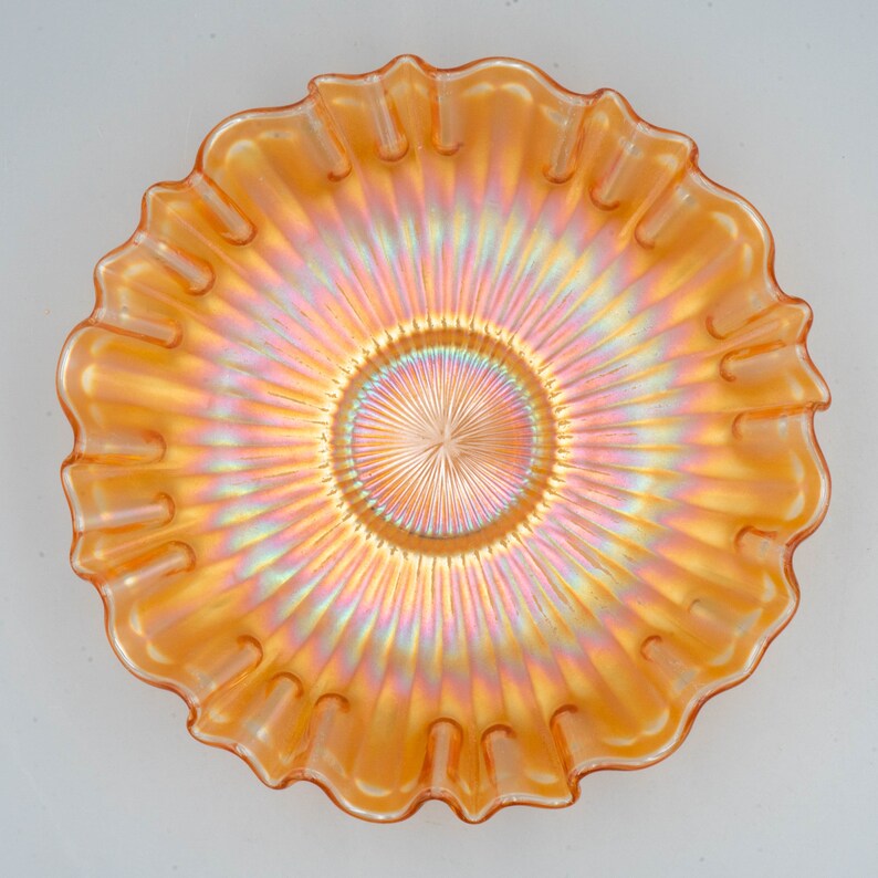 Fenton Smooth Rays Marigold Carnival Glass Bowl Antique 3N1 - Etsy
