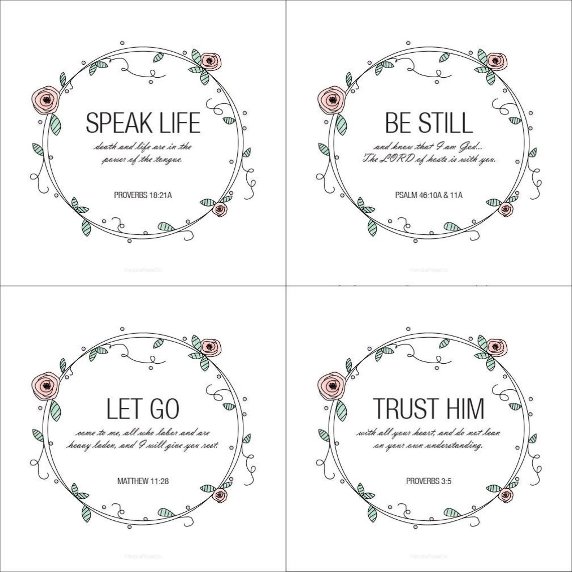 Scripture Printables Bible Verse Cards Reminder Verses for Your Home ...