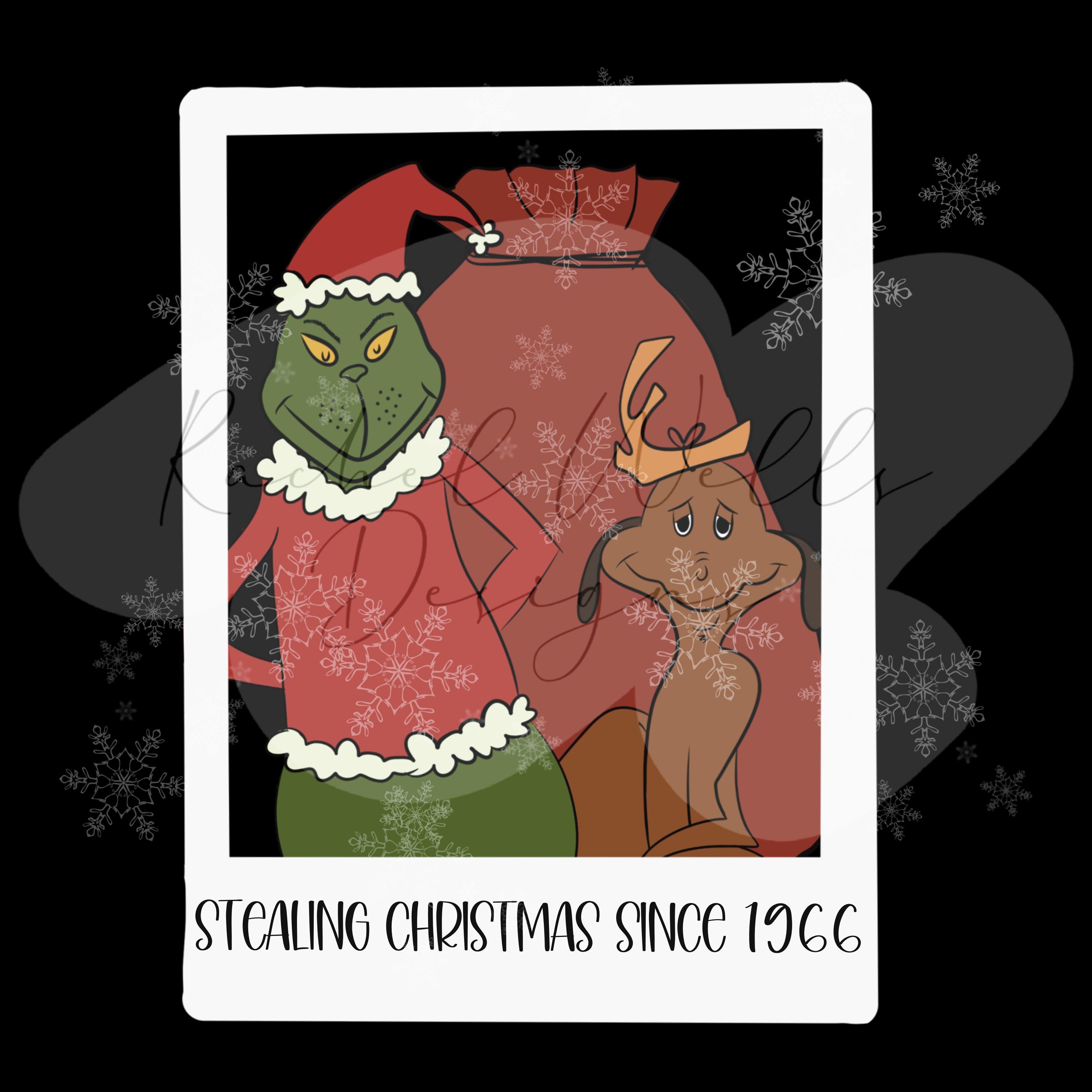 Hand Drawn Green Man Whoville Max Tree Candy Cane Dear Santa Sleigh ...