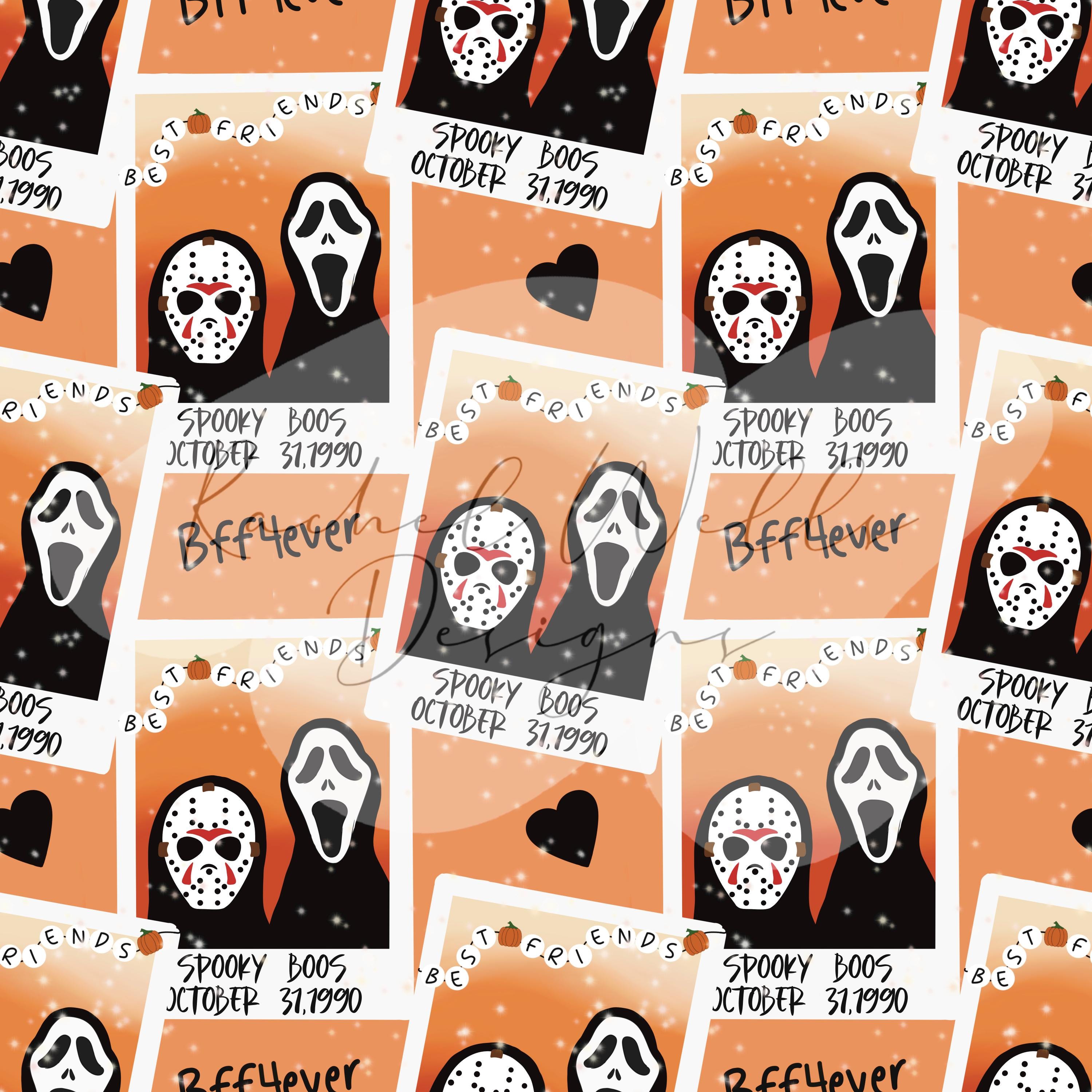 Hand Drawn Halloween Mask Costume Seamless File Scream Hearts Holiday ...