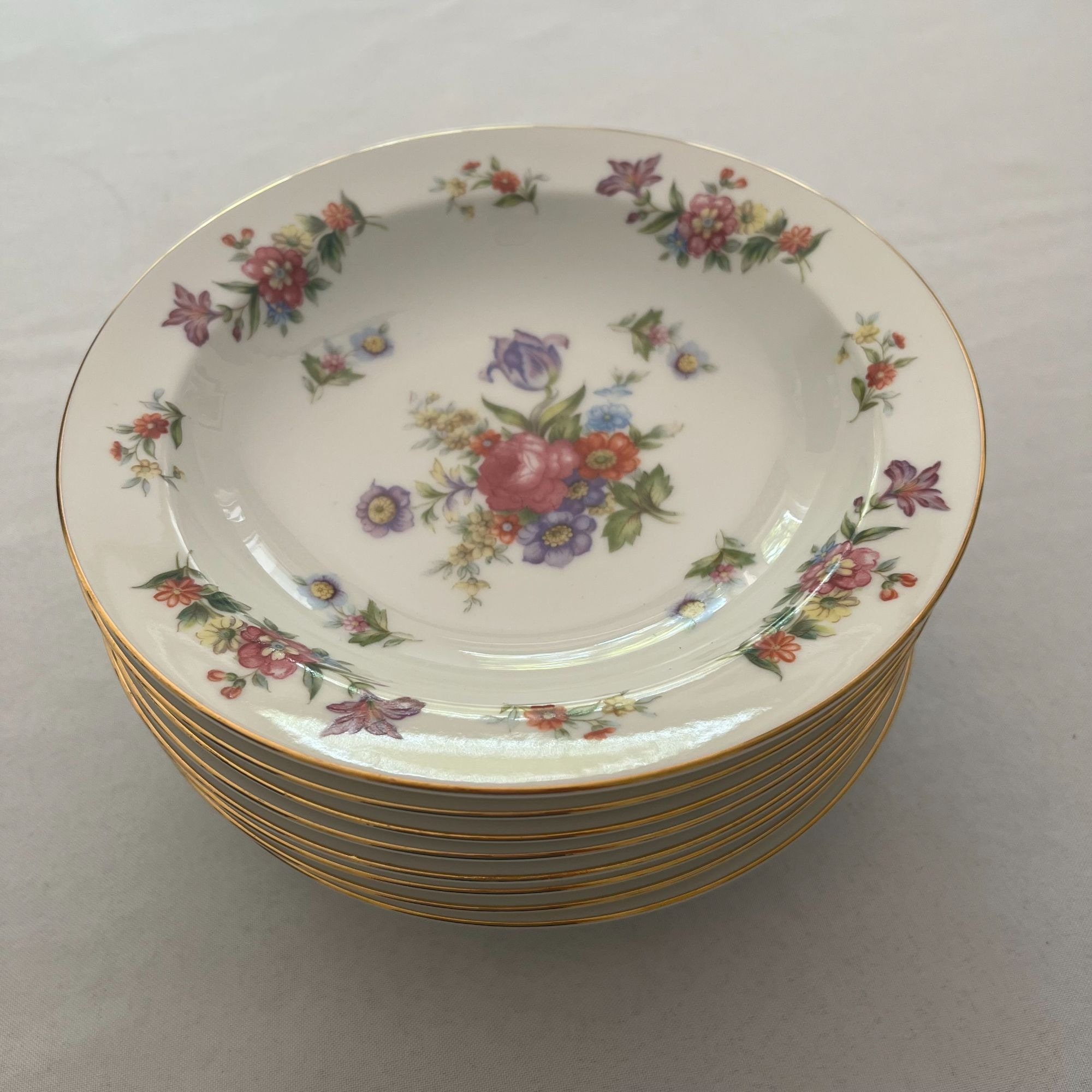 Aladdin Fine China DRESDENIA Soup Bowl Multi-color Floral Pattern - Etsy