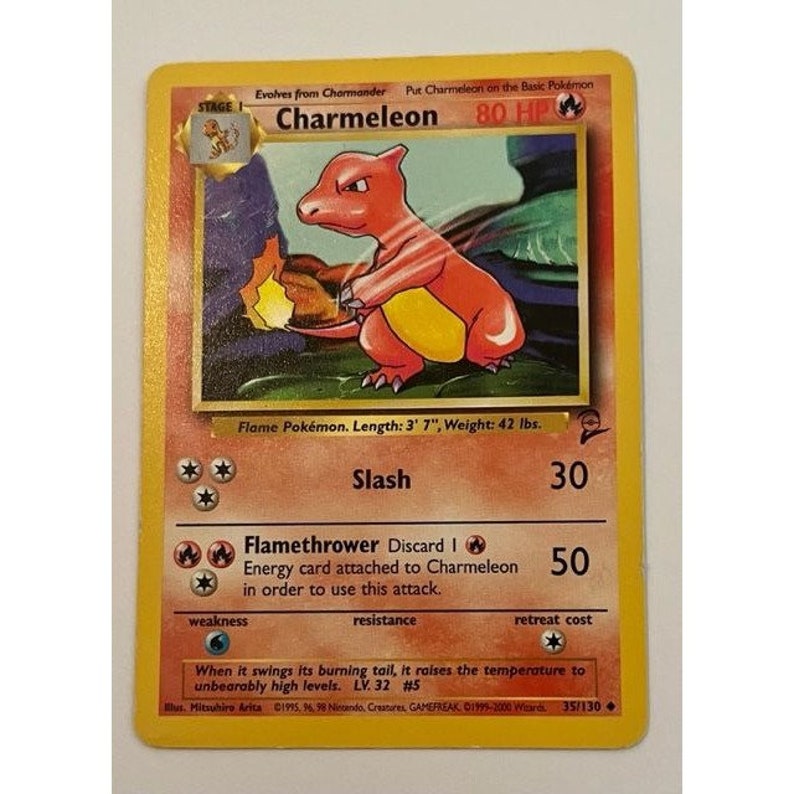 Pokemon TCG Base Set 2 Charmeleon Slash Card 35/130 - Ungraded - Etsy
