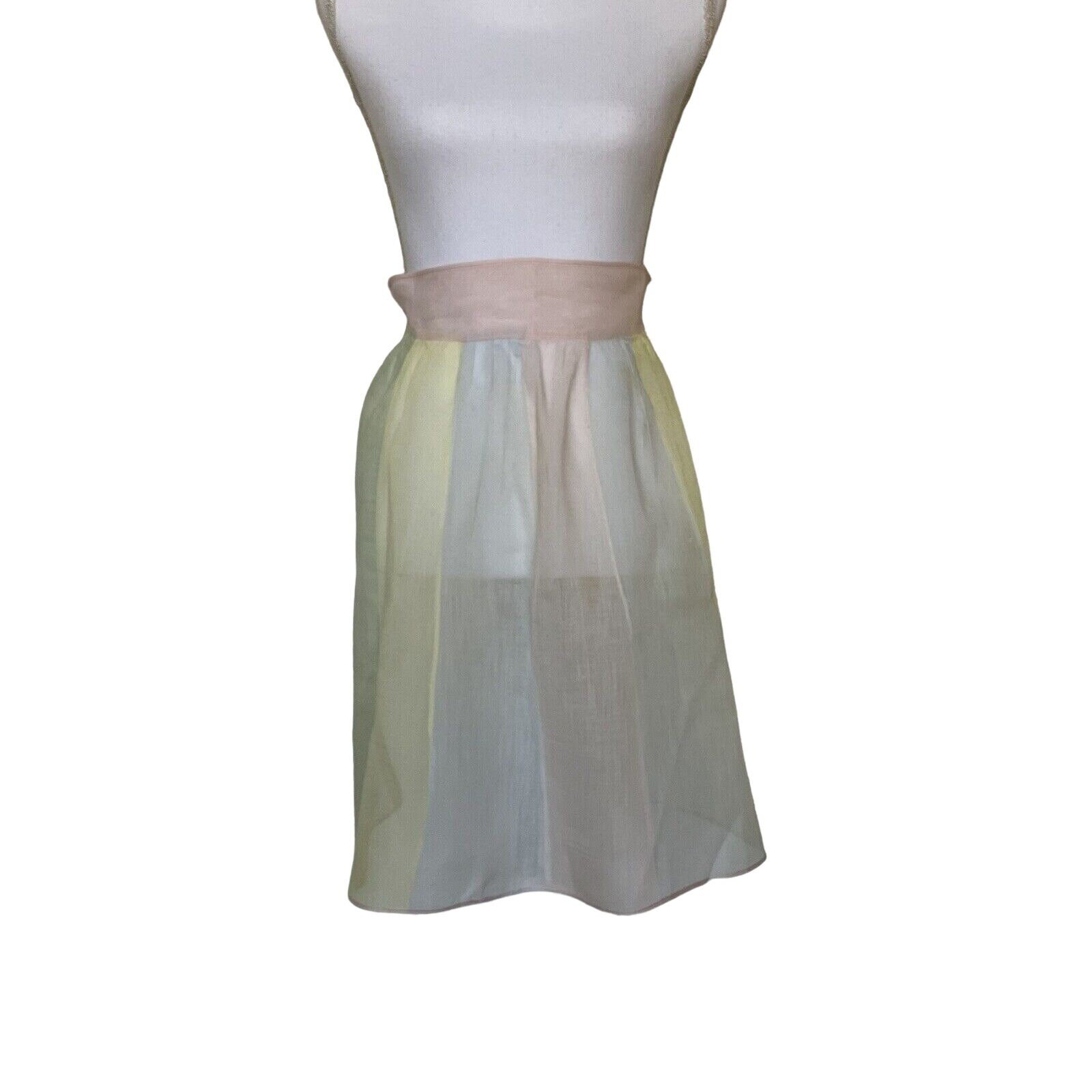 Vintage 1950's-60's Pastel Organdy Women's Half Apron Green, Pink, Blue ...
