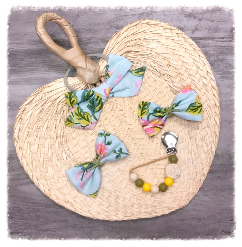 Baby Nylon Headband. Girls Pigtails Set With Matching Pacifier - Etsy