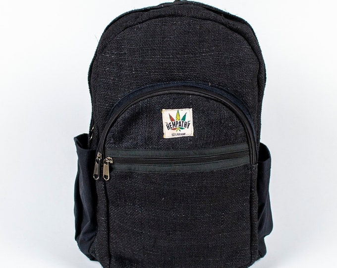 Black Hemp Backpack Organic Eco-friendly Hemp Backpack - Etsy
