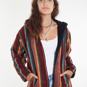 Blue & Brown Pattern Handmade Gheri Cotton Jacket Traditional Nepalese ...