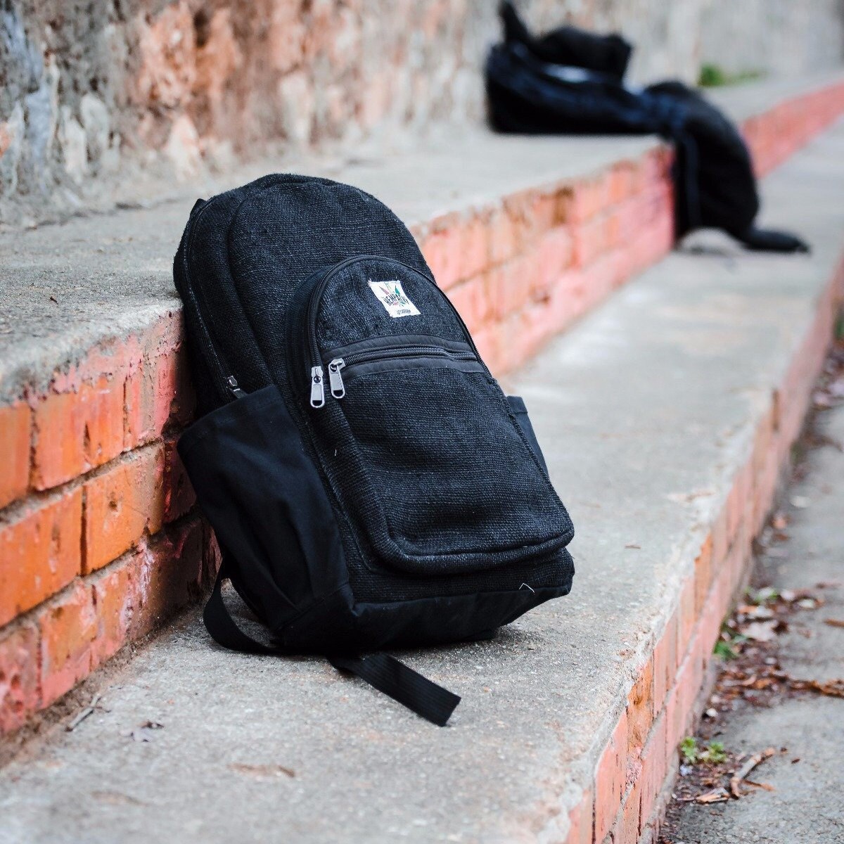 Black Hemp Backpack Organic Eco-Friendly Hemp Backpack | Etsy