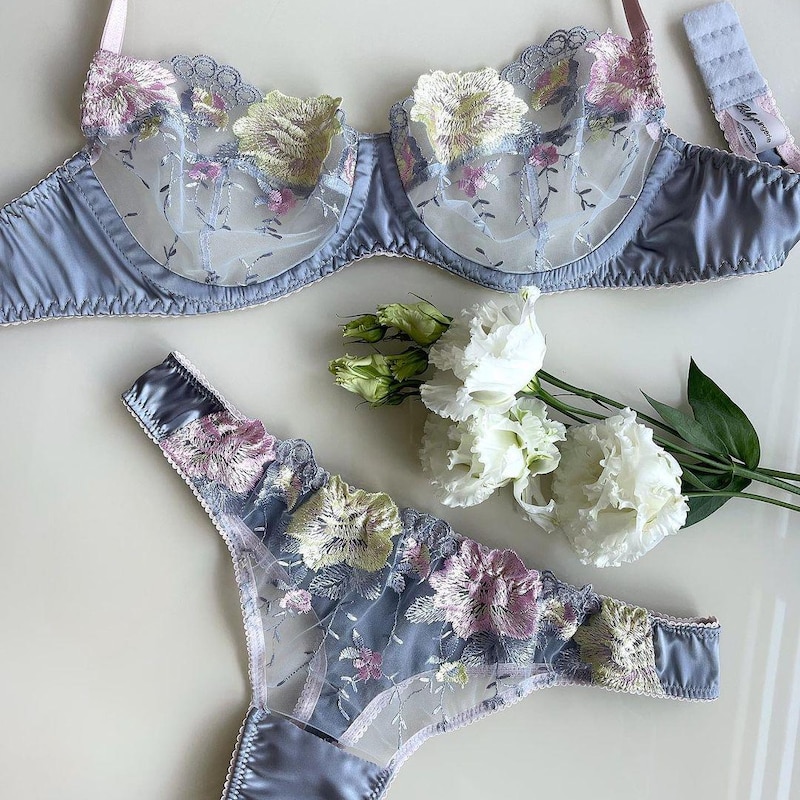 Embroidered Bra - Etsy