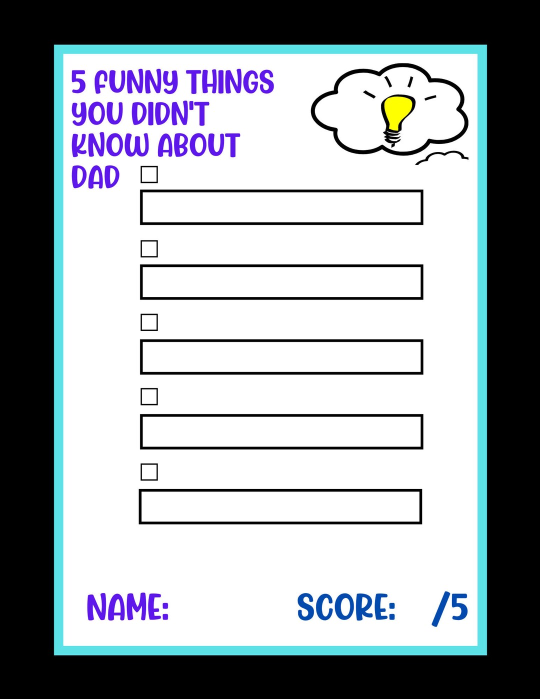 Fathers Day Printable | Family Games | Activities for Kids | Family ...