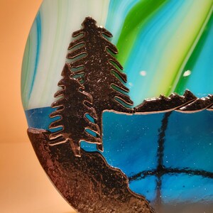 Northern Lights Glass Plate - Etsy