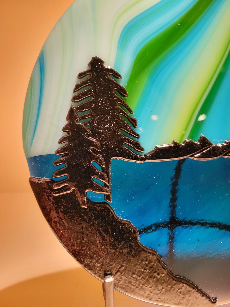 Northern Lights Glass Plate - Etsy