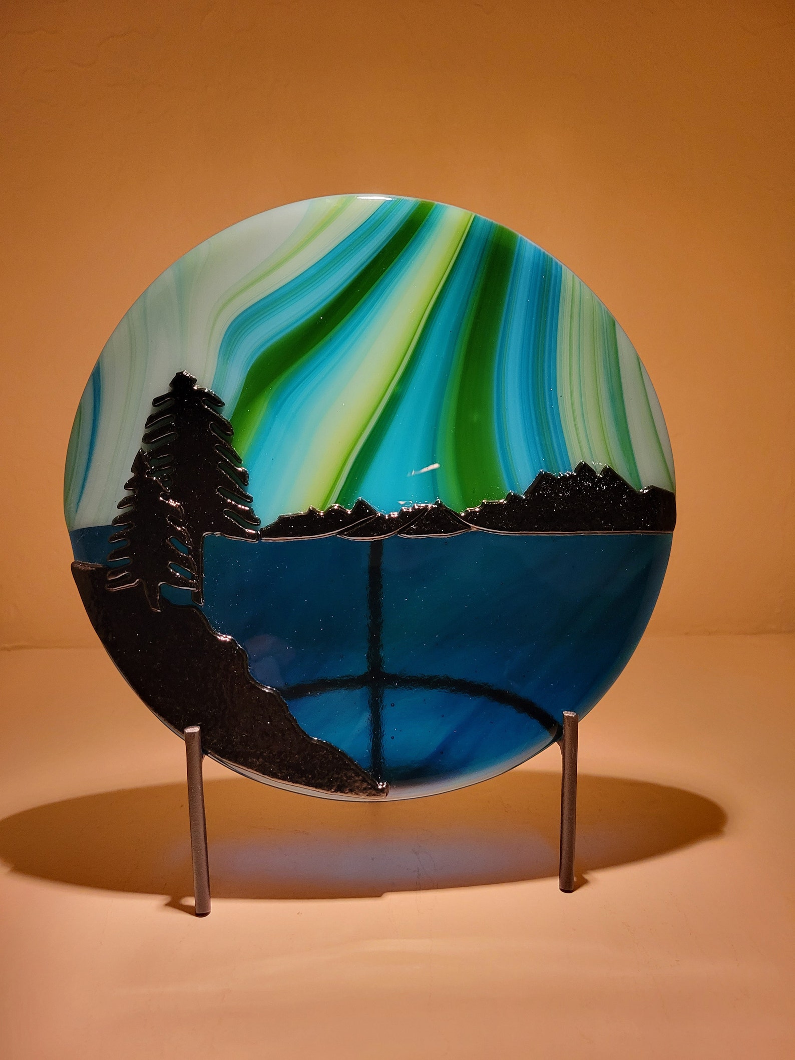 Northern Lights Glass Plate - Etsy