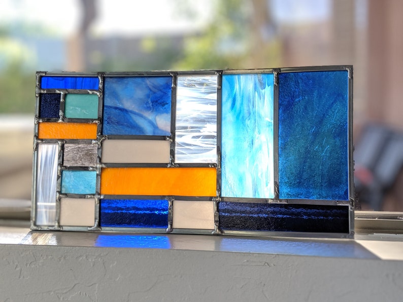 Geometric Stained Glass Panels - Etsy