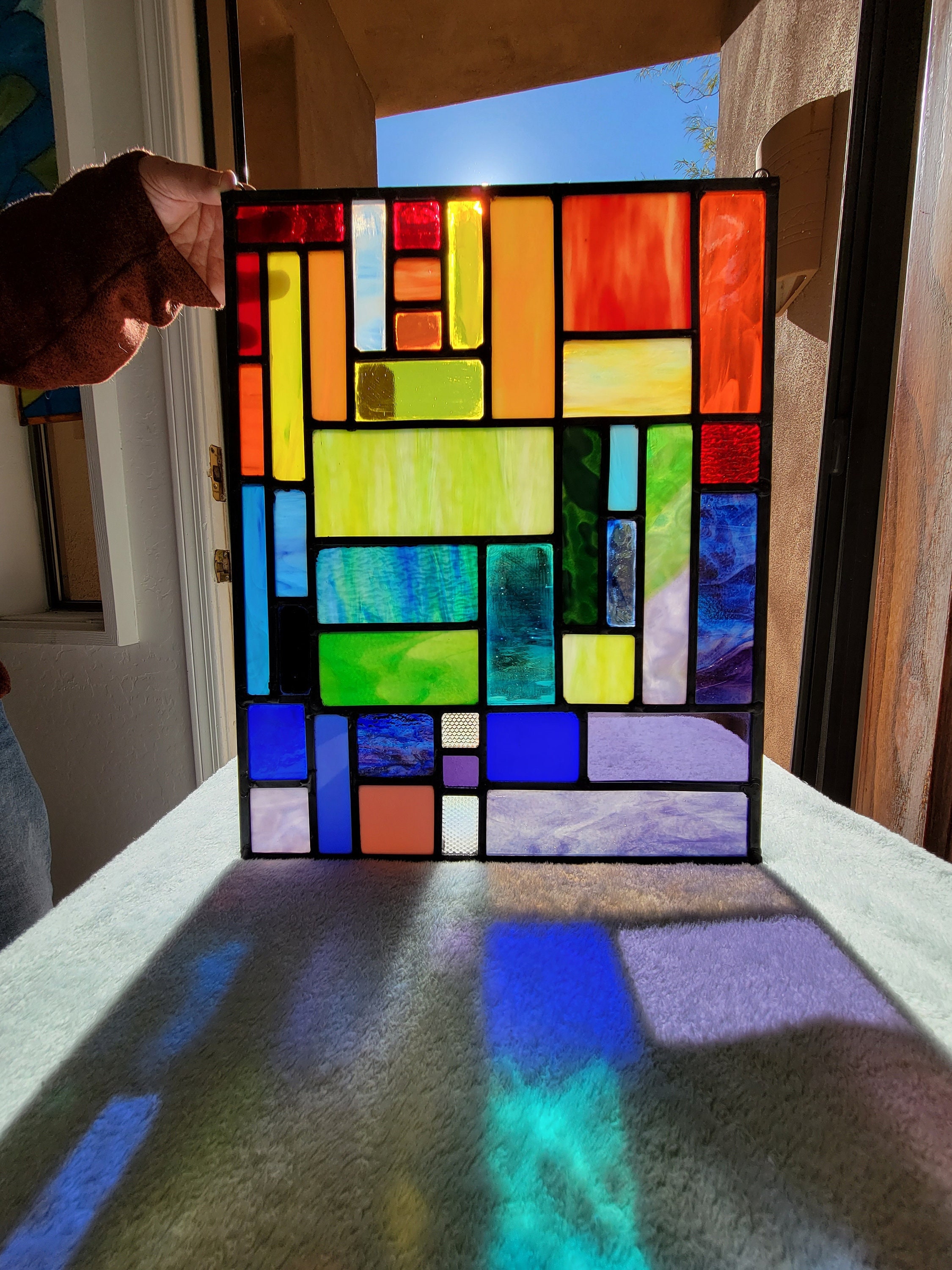 Geometric Stained Glass Window