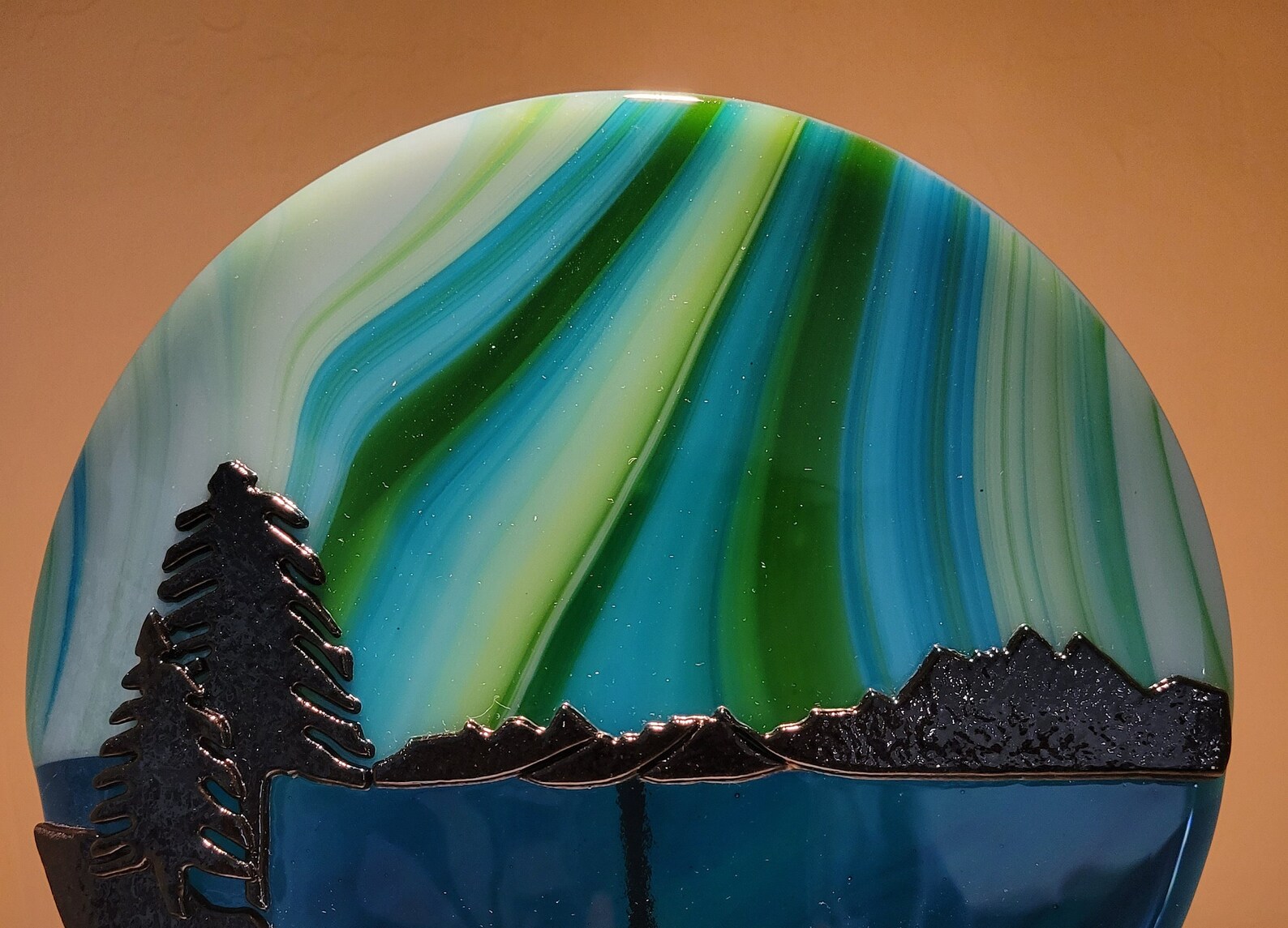 Northern Lights Glass Plate - Etsy