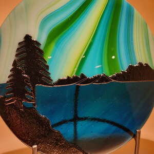 Northern Lights Glass Plate - Etsy