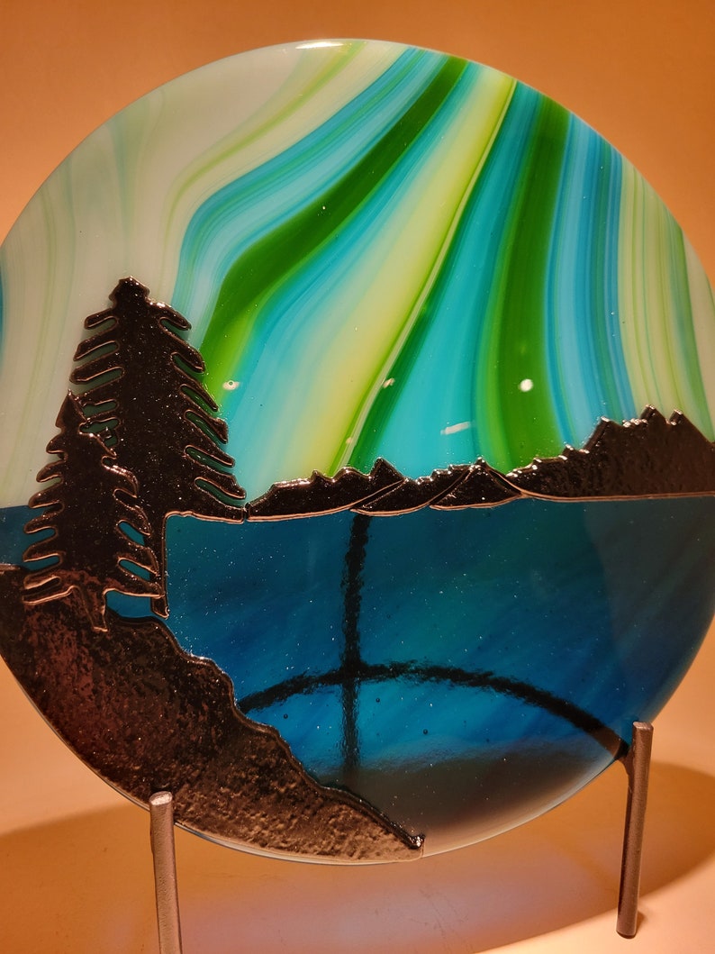 Northern Lights Glass Plate - Etsy