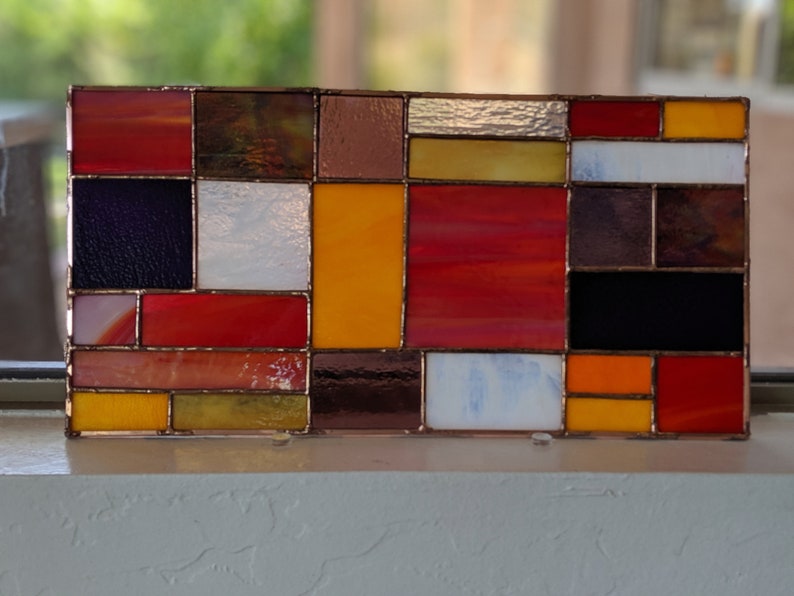 Geometric Stained Glass Panel - Etsy