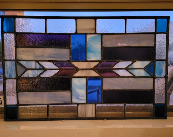 Geometric Stained Glass Panels - Etsy