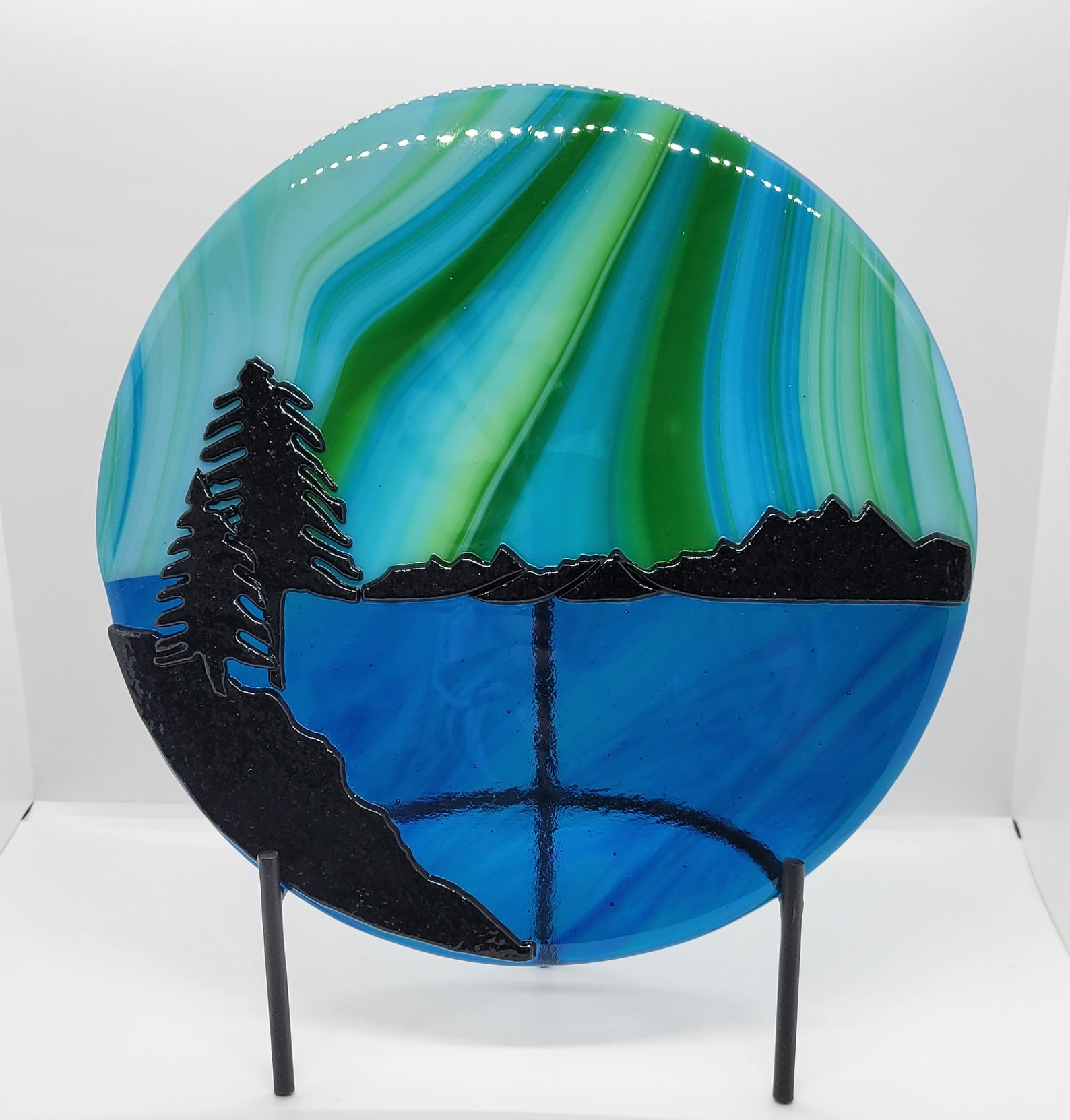 Northern Lights Glass Plate - Etsy