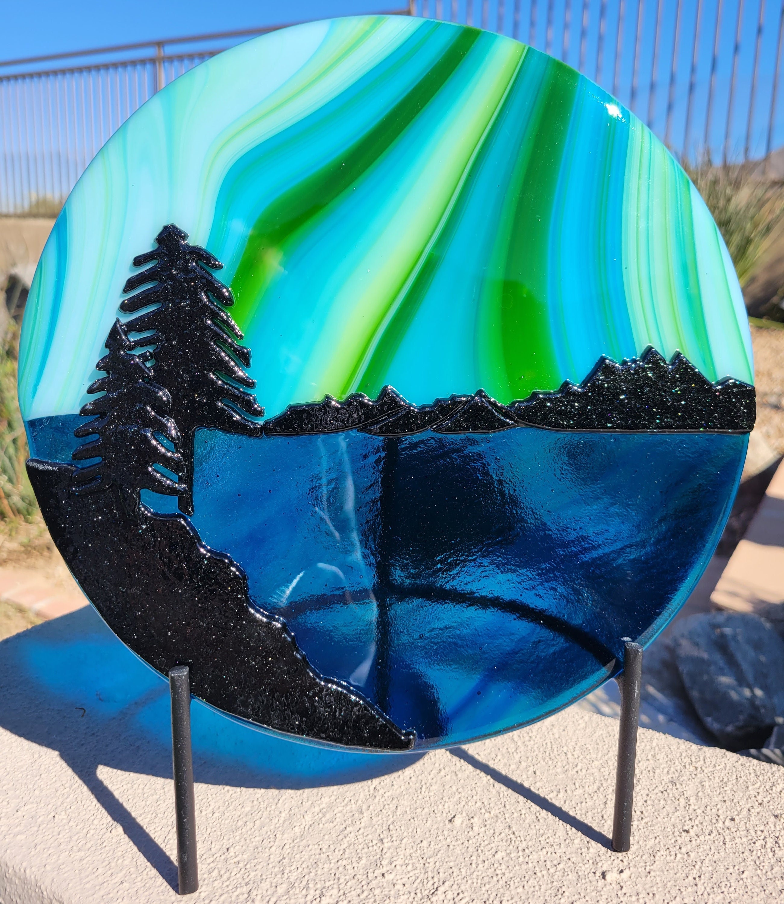 Northern Lights Glass Plate - Etsy