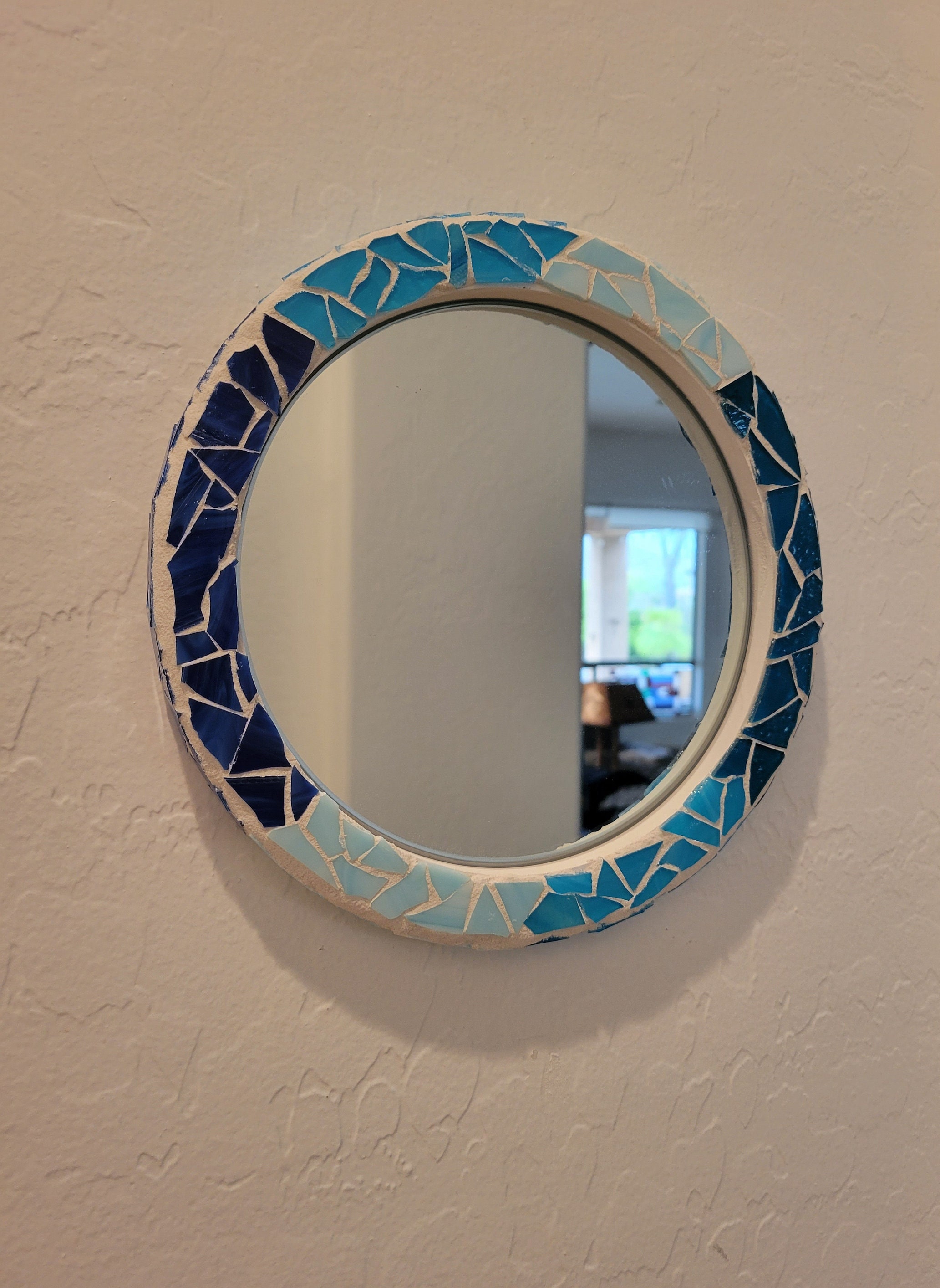 Shades of Blue Glass Mosaic Mirror - Etsy