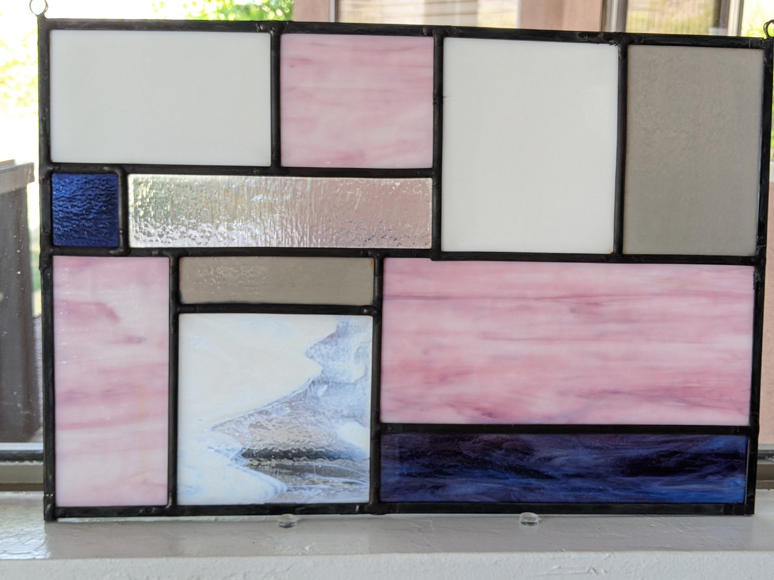 Geometric Stained Glass Panel - Etsy