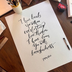 Custom Calligraphy Handwritten Art - Lyrics, Scripture, Quote, Poem ...