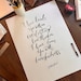 Custom Calligraphy Handwritten Art - Lyrics, Scripture, Quote, Poem ...