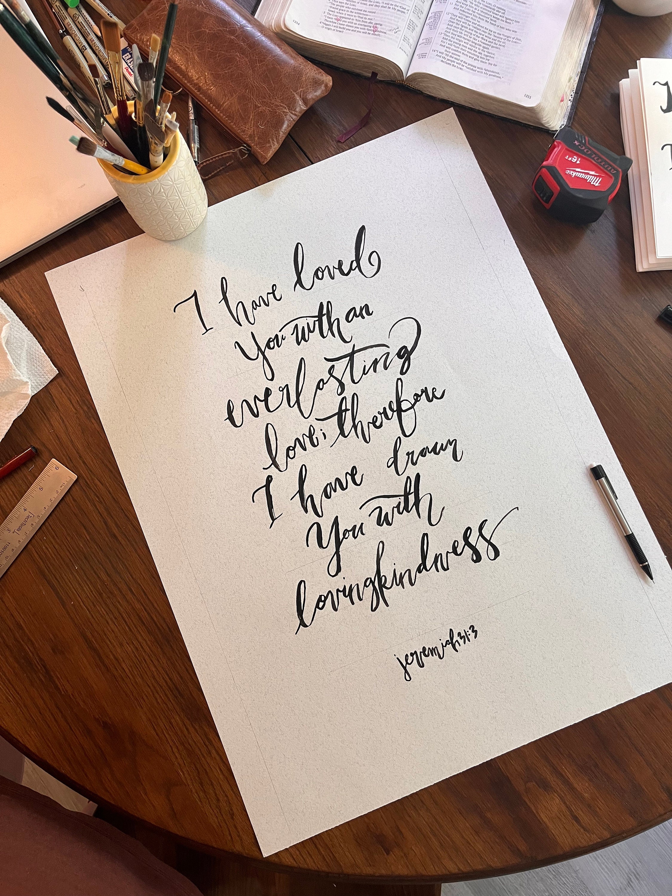 Custom Calligraphy Handwritten Art - Lyrics, Scripture, Quote, Poem ...