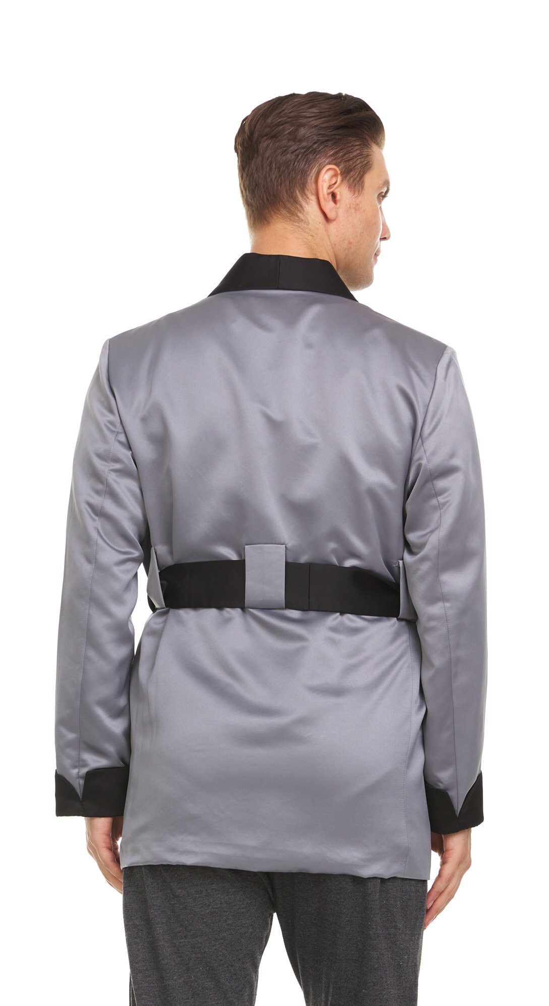 Mens Silk Satin Smoking Jacket Silver | Etsy