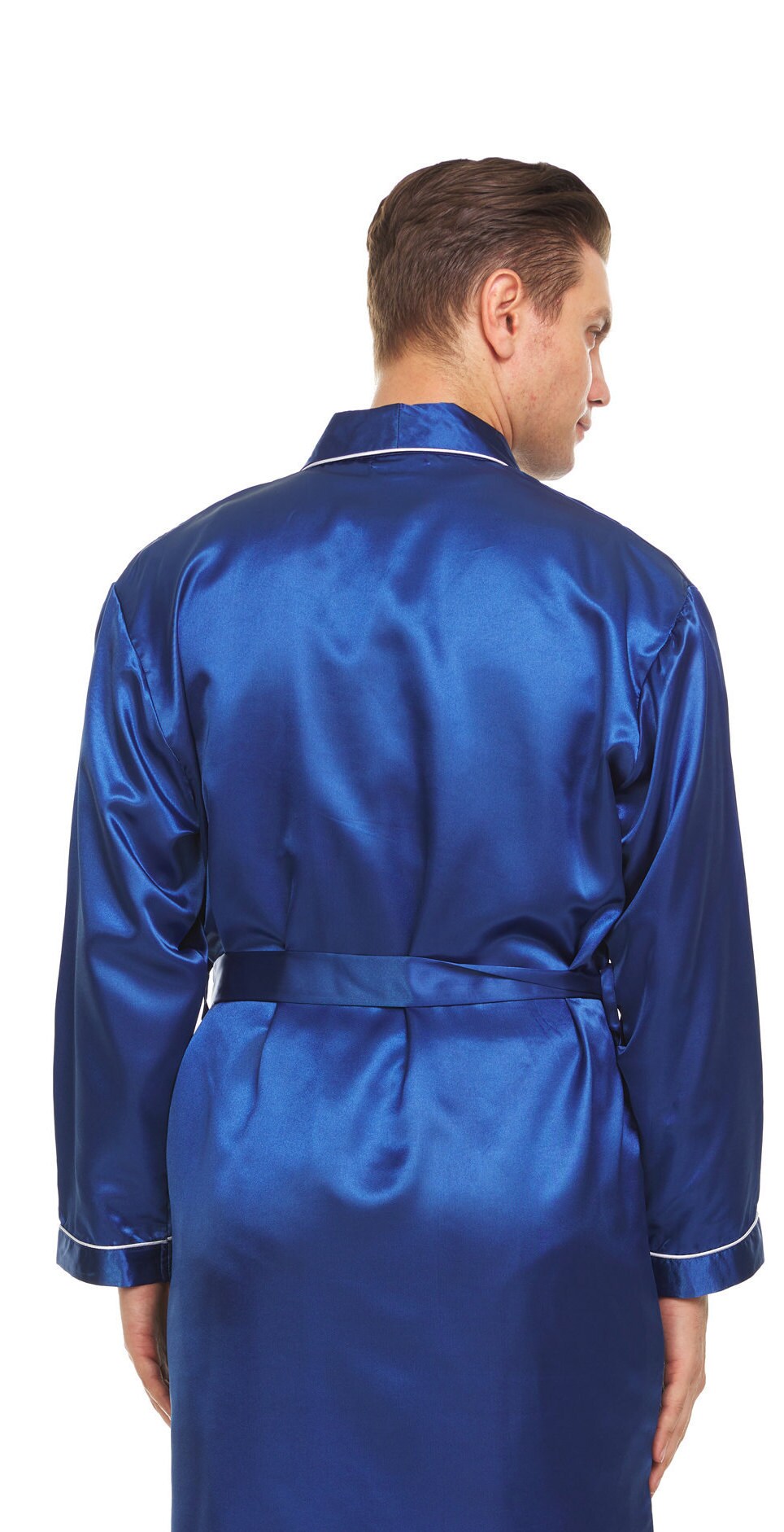 Mens Silk Satin Robe Blue - Etsy UK
