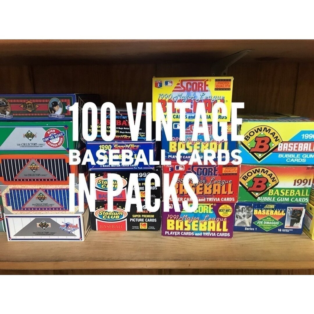 100 Vintage Baseball Cards in Wax Packs, 1990s MLB Factory Sealed - Etsy